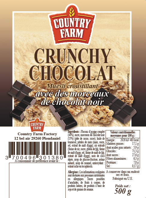 Crunchy Chocolat (Céréales conventionnelles) - Country Farm